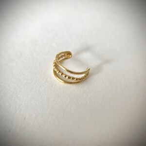 Sterling Silver Three Line Ear Cuff, Textured Ear Wrap, No Pierce Ear Cuff, Simple Earring ...