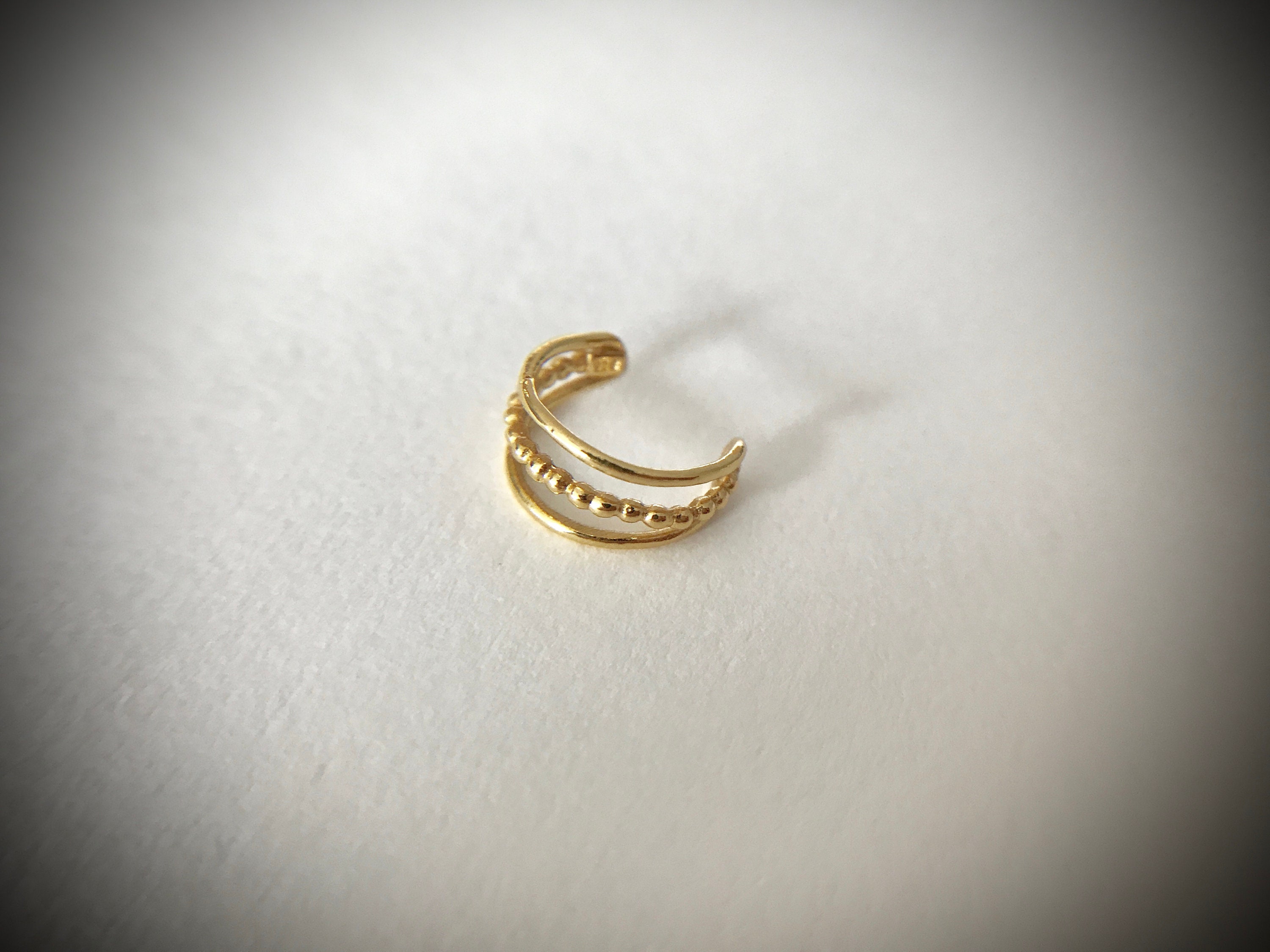 Sterling Silver Three Line Ear Cuff, Textured Ear Wrap, No Pierce Ear ...