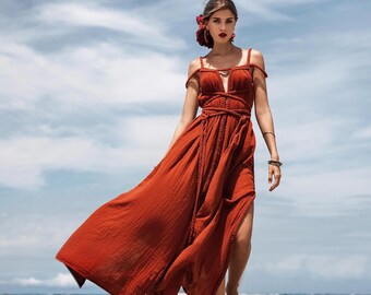 Red Greek Goddess Dress - Etsy