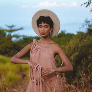 Greek Goddess Dress • One Shoulder Maxi Dress • Grecian Braid Dress ...