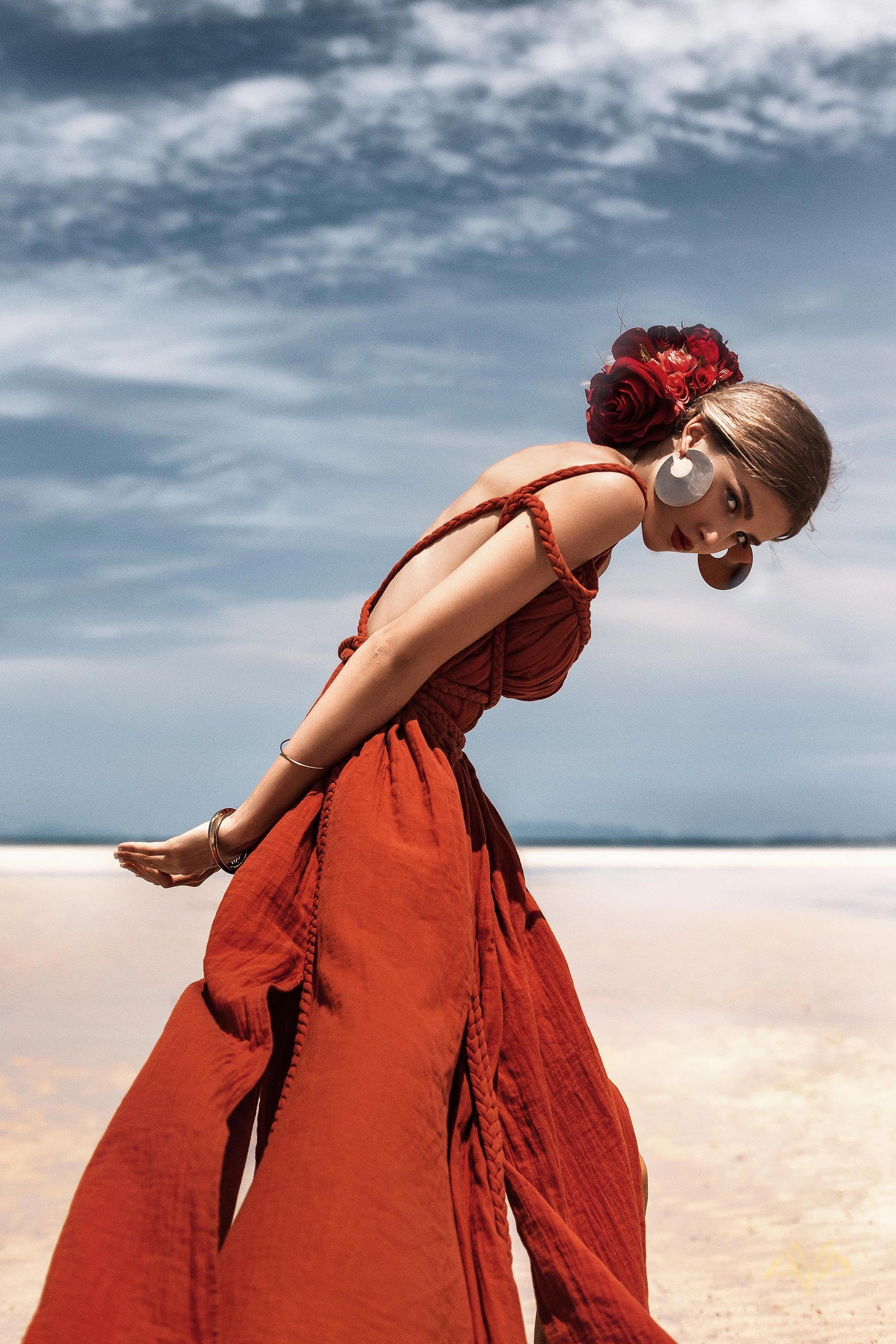 Red Greek Goddess Dress Boho Bridesmaid Dress Evening - Etsy