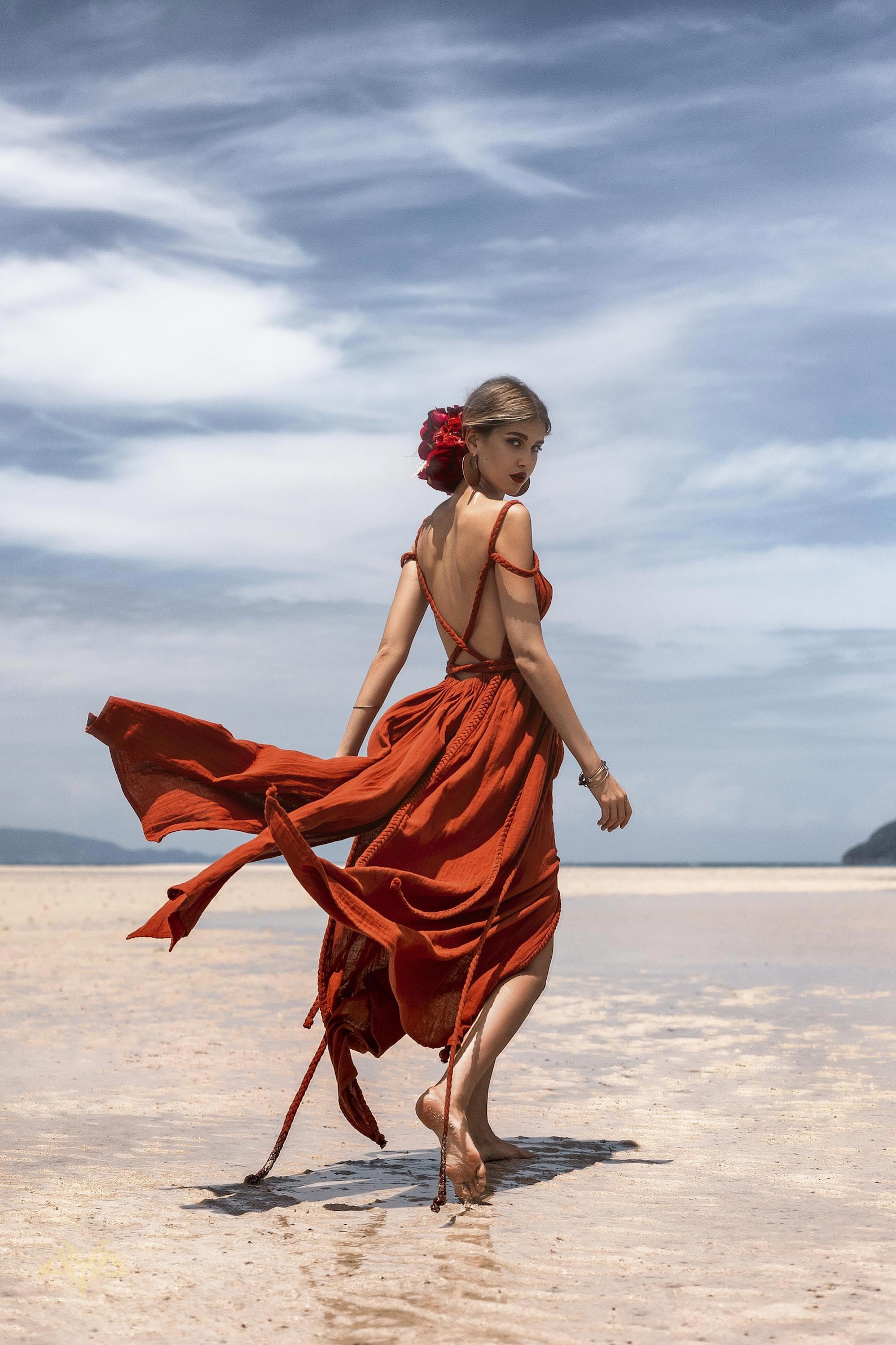 Red Greek Goddess Dress Boho Bridesmaid Dress Evening - Etsy