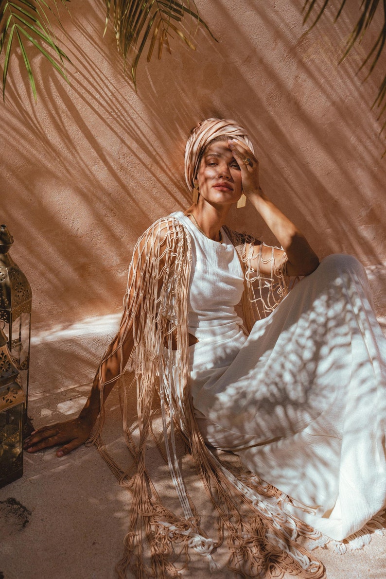 Powder Pink One Shoulder Net Poncho • Resort Crochet Cape • Sheer Mesh ...