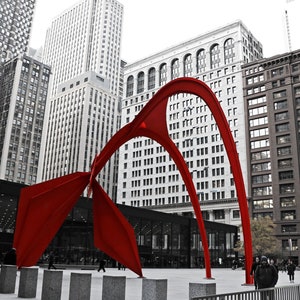 Calder's Flamingo Sculpture Photograph – Chicago Federal Plaza Art ...