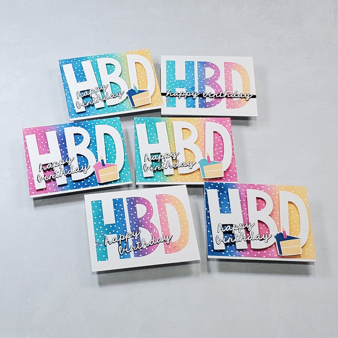 Handmade Rainbow HBD Birthday Cards - Etsy New Zealand