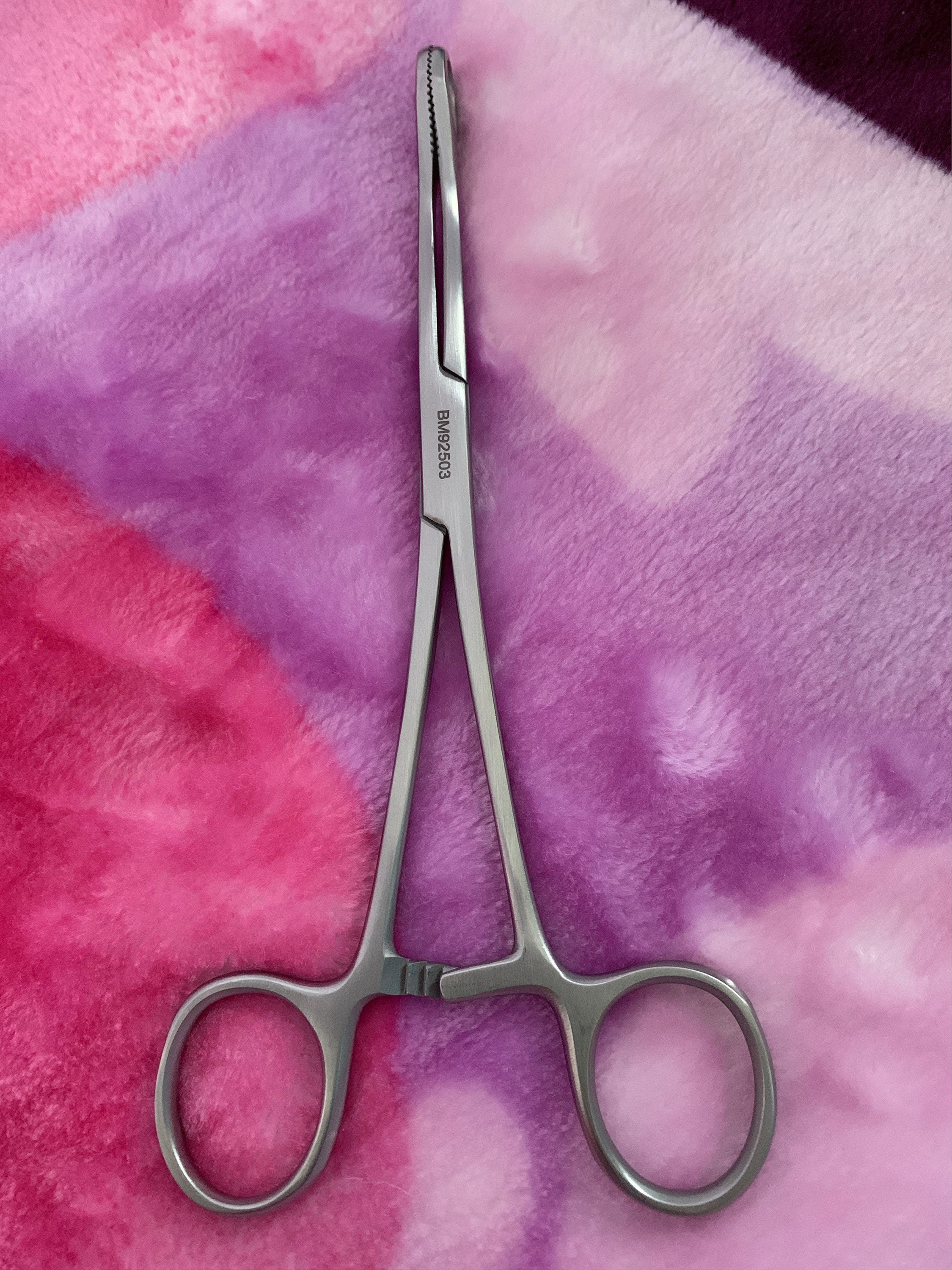 BOROMED 7” Sponge Forceps Body Piercing Forceps, Hemostat Smooth ...