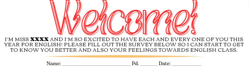 Welcome Sheet for the Classroom - Etsy