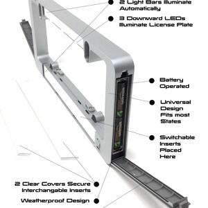 Custom Illuminated License Plate Frame by Lumisign No Wires, Battery ...