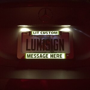 Custom Illuminated License Plate Frame by Lumisign No Wires, Battery ...