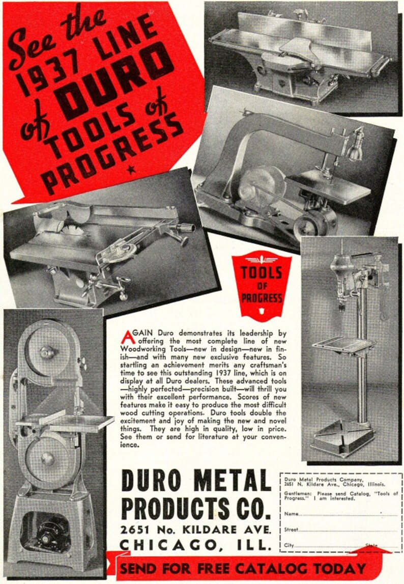 Duro Metal Tool Company - Vintage Woodworking Workbench! - Etsy