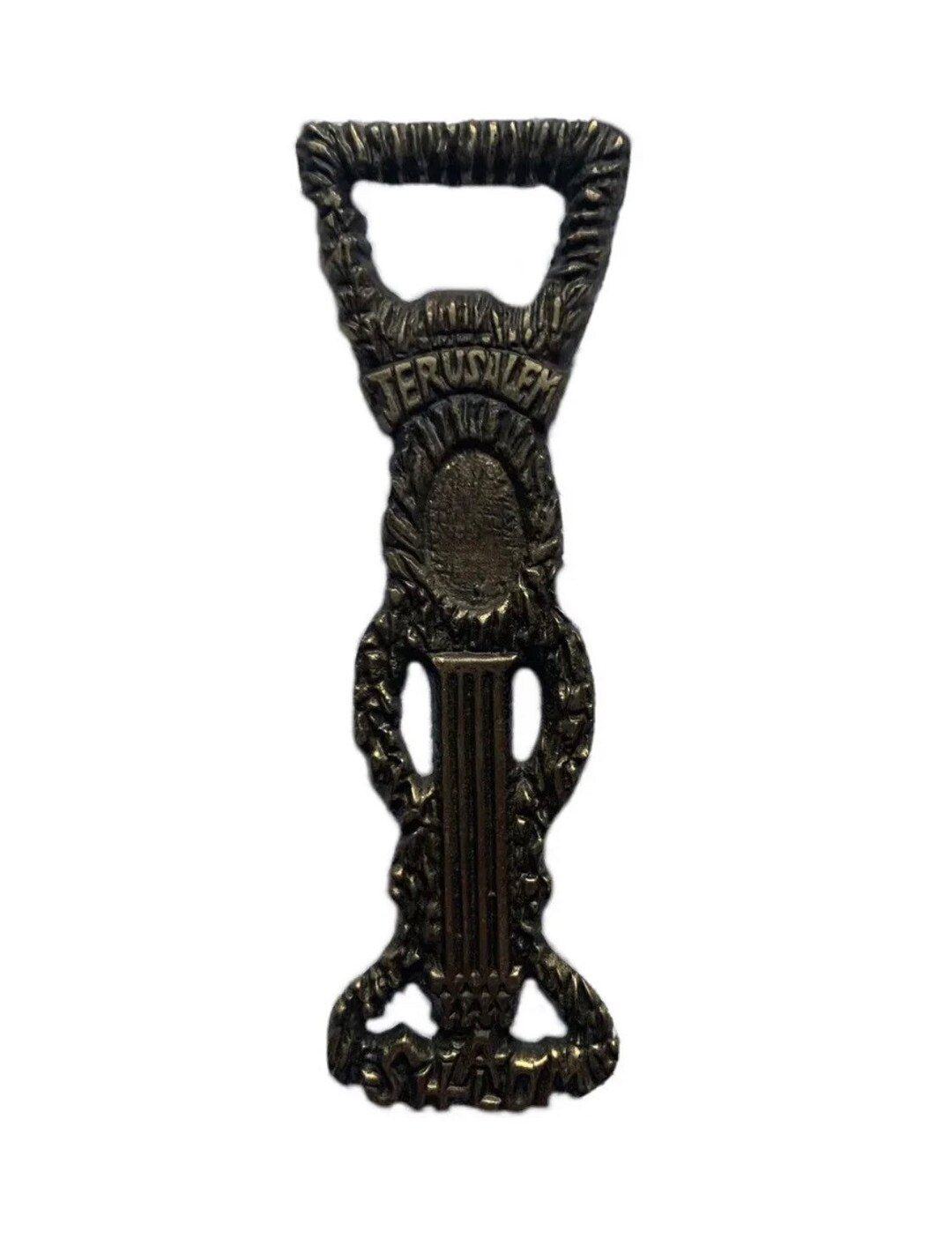 Vintage Jerusalem Souvenir Metal Bottle Opener Shalom Memento Hebrew ...