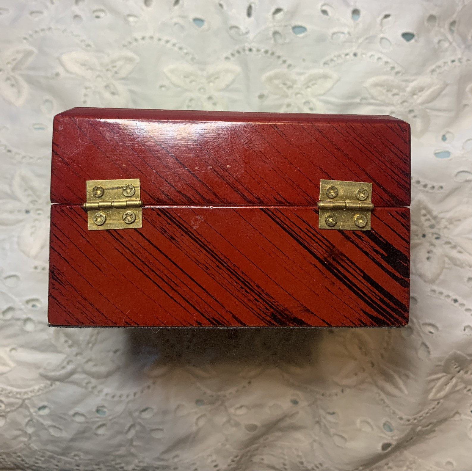 Vintage Hinged Wood Trinket Box With Ceramic Tile Cardinal Bird on ...
