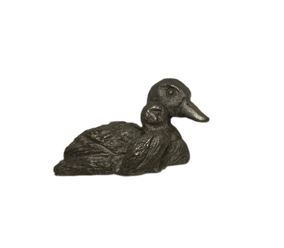 Vintage Spoontiques Pewter Duck and Duckling Figurine - Etsy