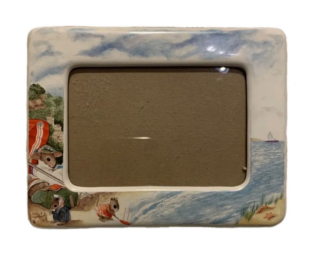 Vintage Mouse Family at the Beach Ceramic Picture Frame Fetco ...