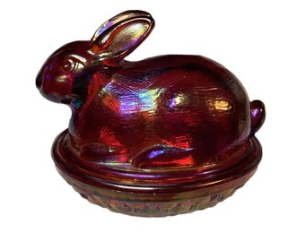 Rabbit on Nest Glass - Etsy