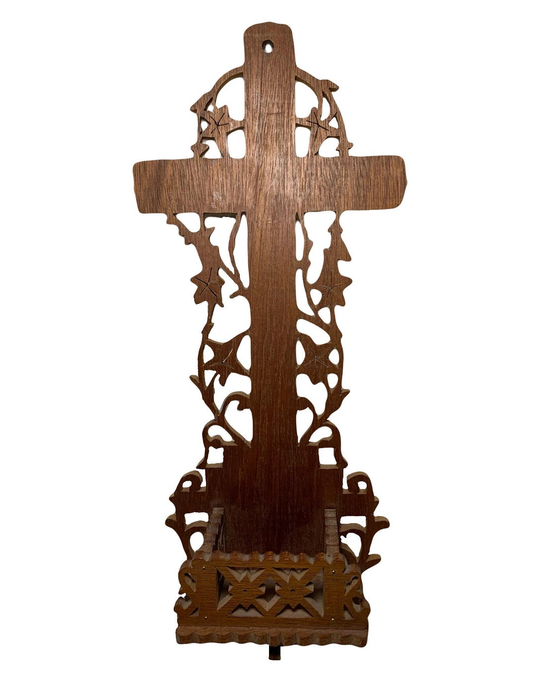 Vintage Scroll Woodcraft Crucifix Wall Hanging With Pocket Lloyd Babler ...