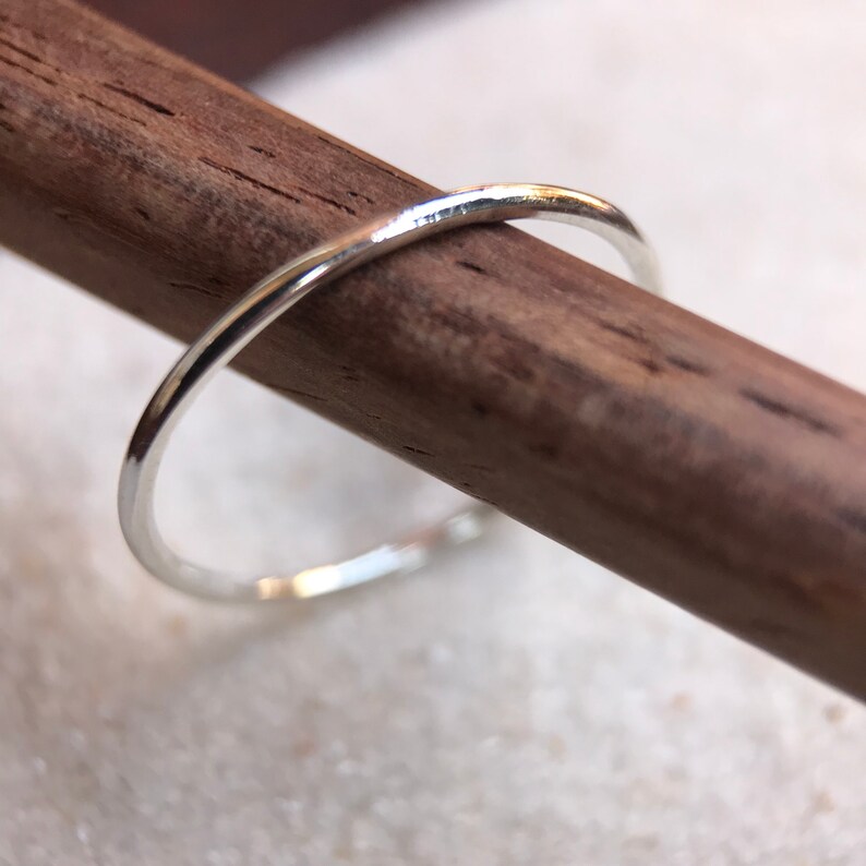 1mm Sterling Silver 925 Plain Simple Ring Stackable Thin | Etsy