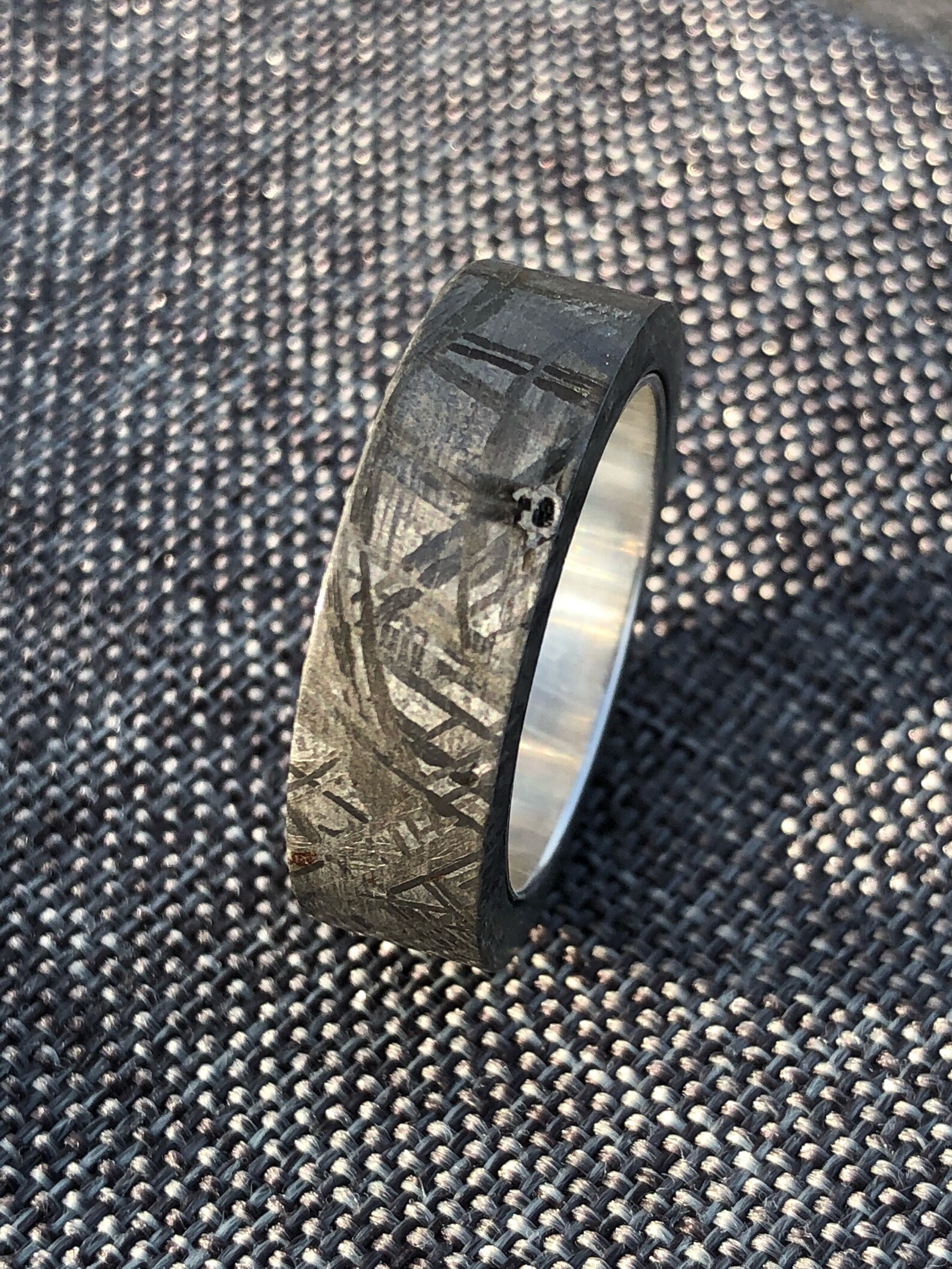 Meteorite Wedding Band Muonionalusta Meteorite - Etsy