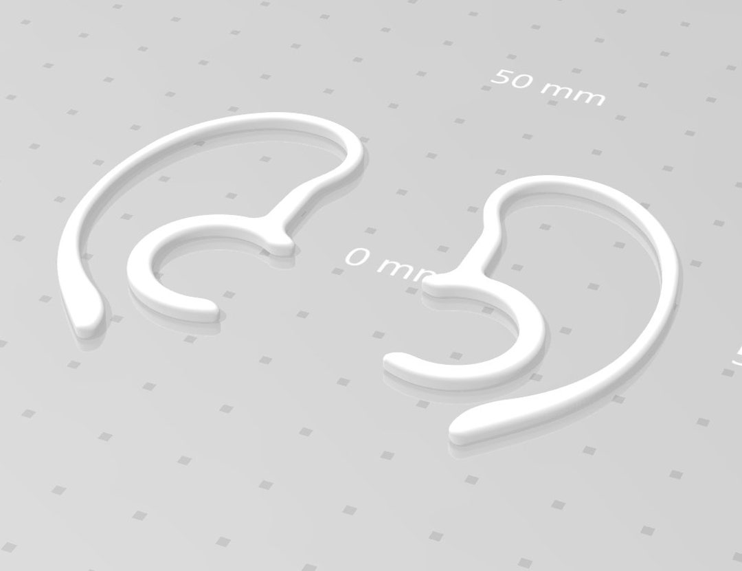 Audeze Isine LX Ear Bud Ear Hooks 3d Print DIGITAL FILE Only, 15.3mm ...