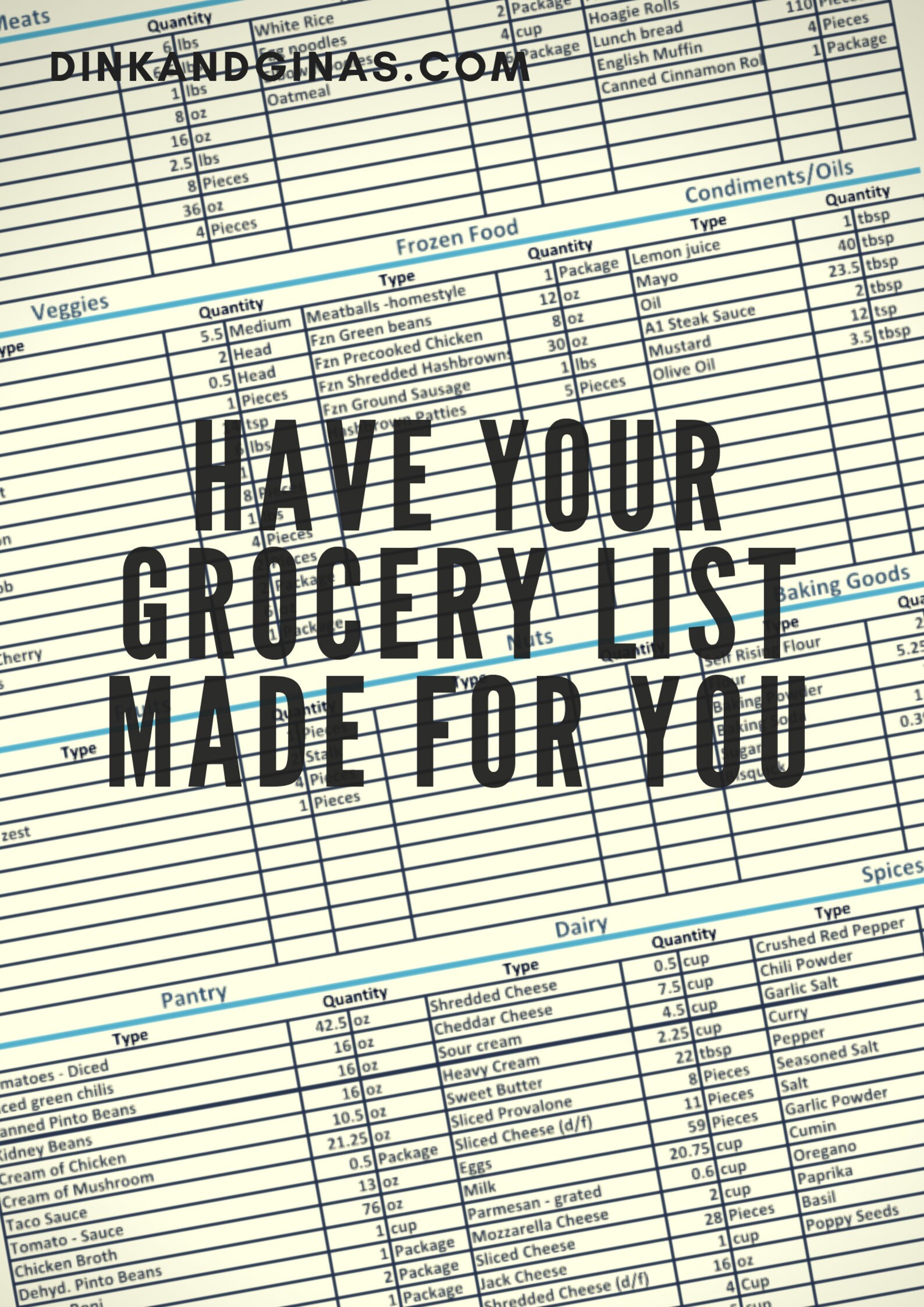 Grocery List Generator Excel Spreadsheet 5 Minute Grocery - Etsy Grocery List Generator Excel Spreadsheet 5 Minute Grocery - Etsy