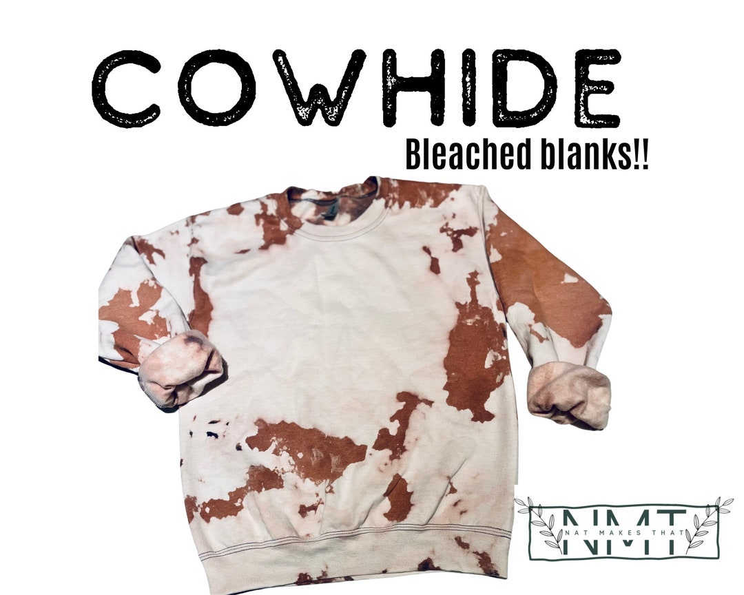 Cowhide Bleached Blanks- Crewneck Sweater - Etsy