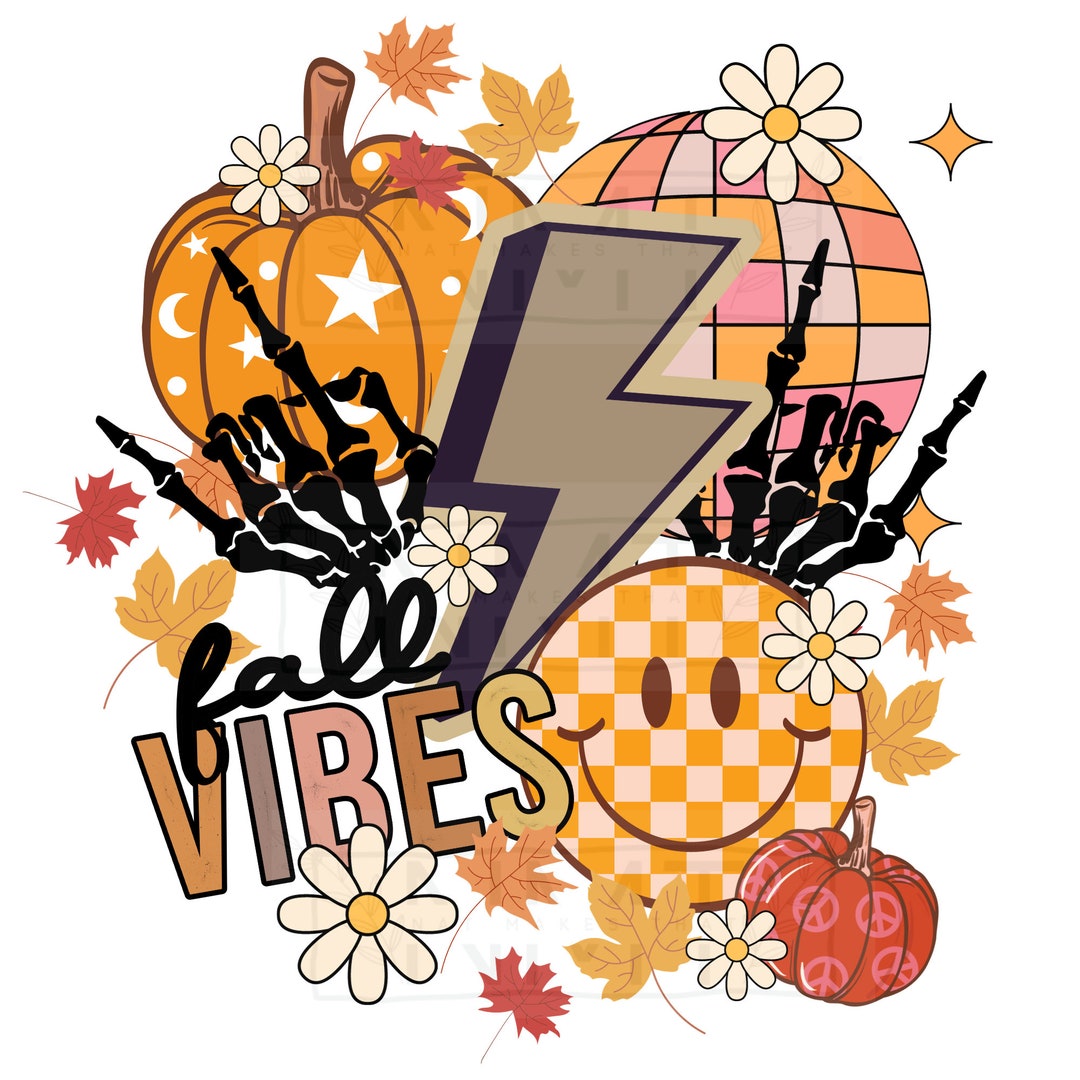Fall Vibes- Retro Fall Design. PNG FILE - Etsy