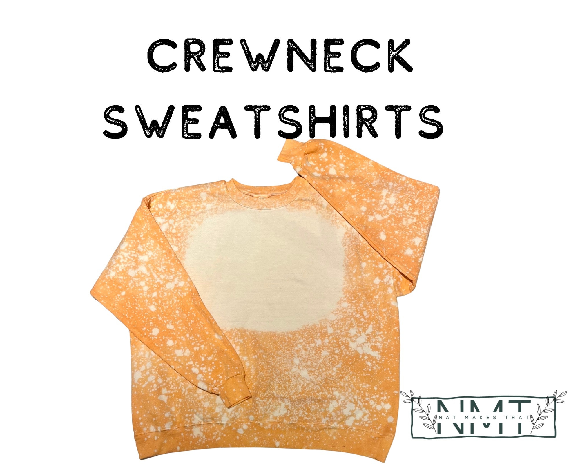 Sublimation Bleached Crewneck Sweaters - Etsy