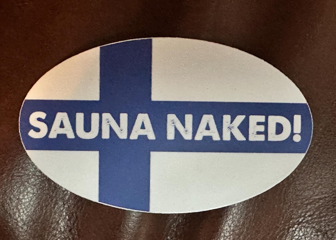 SAUNA NAKED Finnish Flag - 5” X 3” Oval Diameter Vinyl Stickers - Etsy