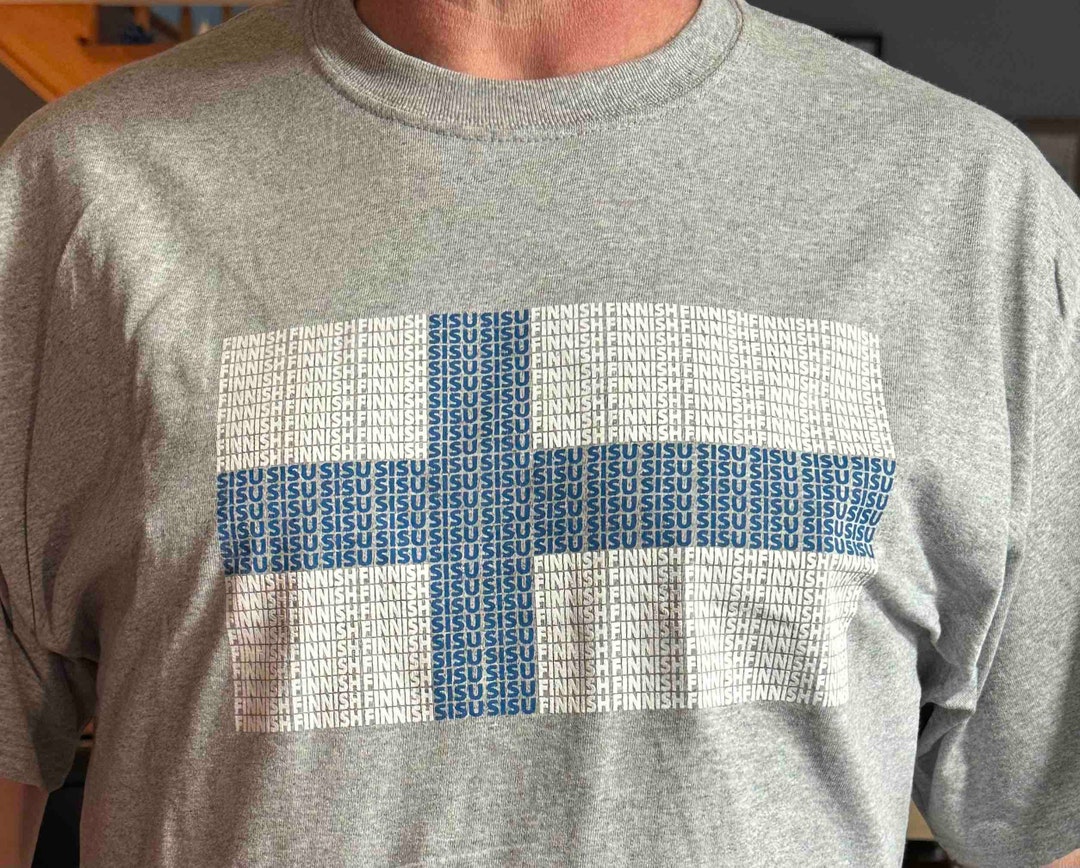 Unisex FINNISH SISU Flag T-shirt - Gray or Light Blue - Etsy