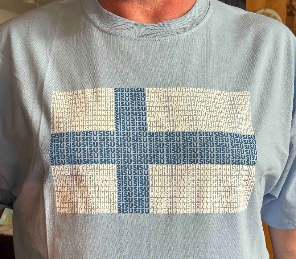 Unisex FINNISH SISU Flag T-shirt Gray or Light Blue - Etsy