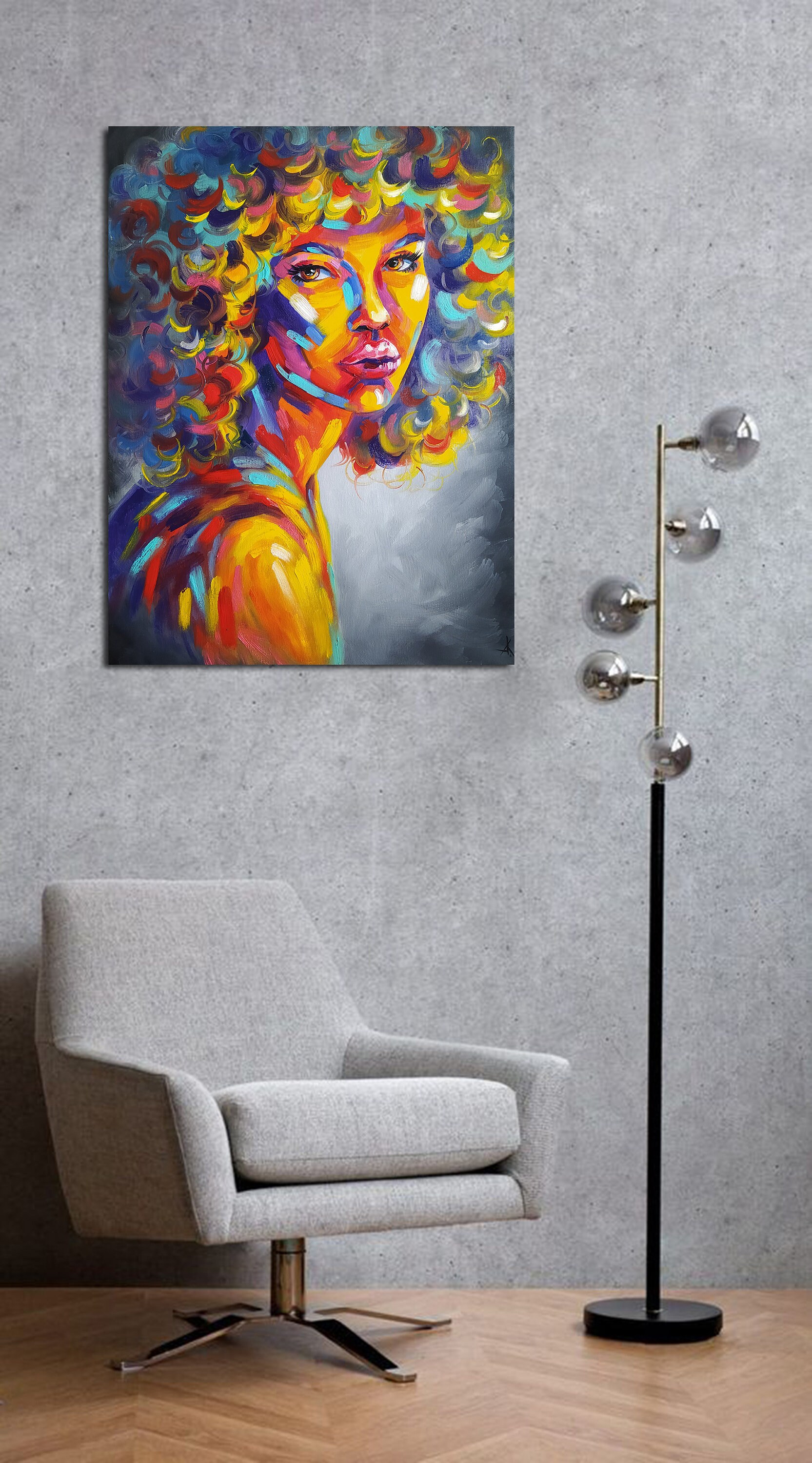 Expression Portrait Oil Painting Woman Face Oil Painting - Etsy