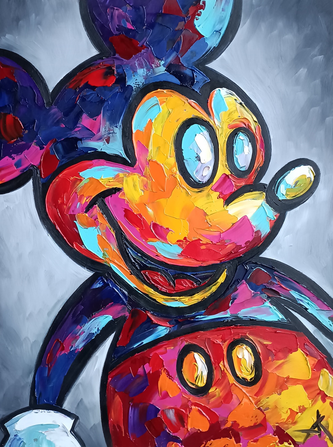 Mickey Mouse, Oil Painting, for Children, Gift for Child, Cartoon ...