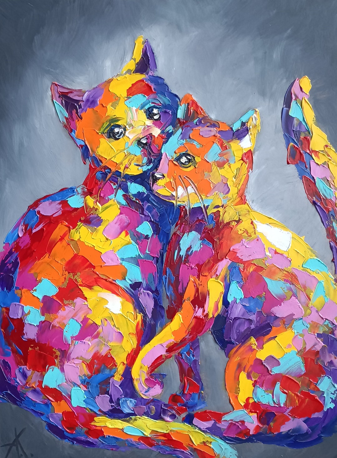 SOLD. Cats, Cats in Love, Cats Animals, Love, Cat, Oil Painting, Cat ...