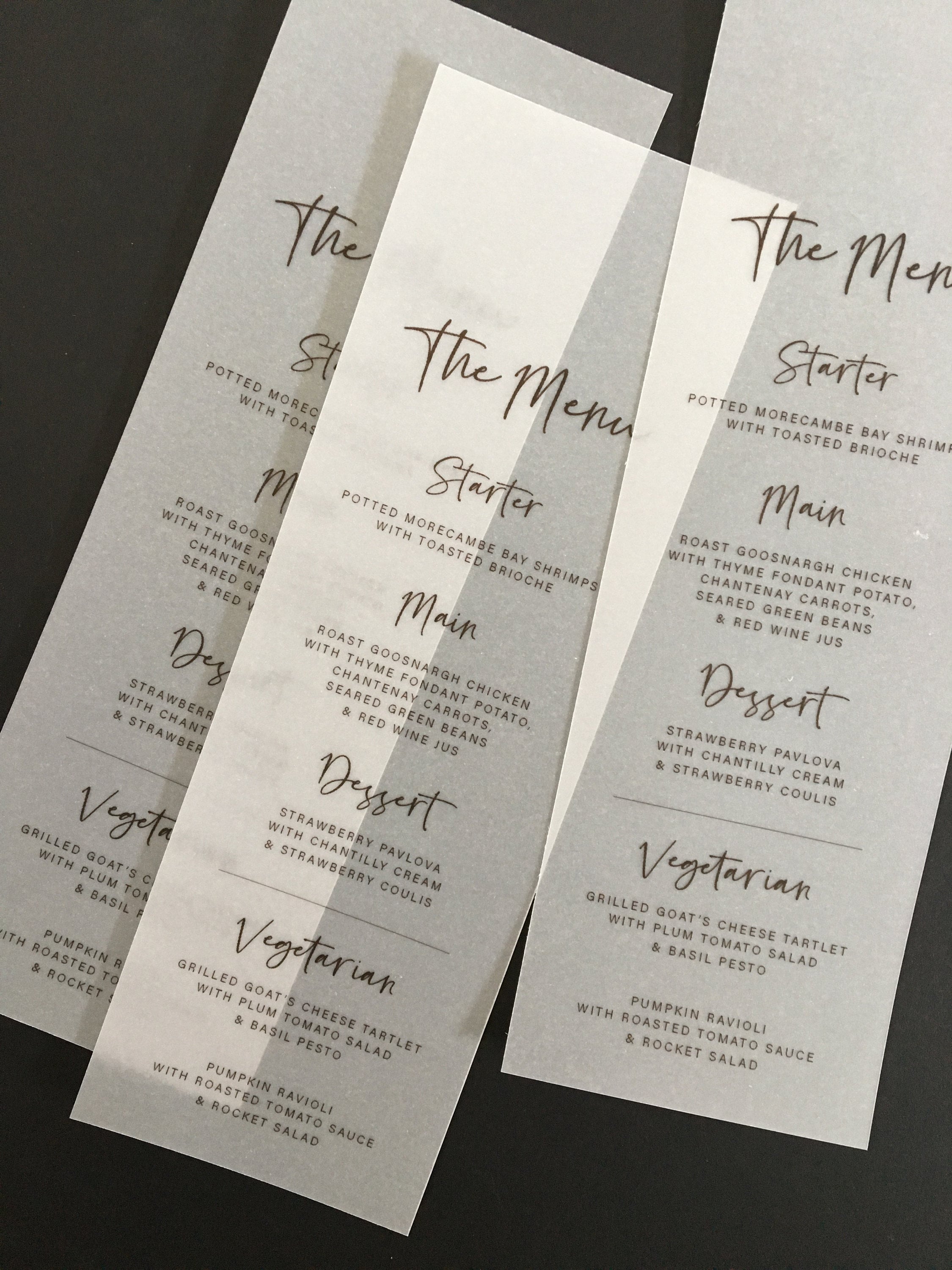 Vellum Menu Wax Seal Personalised Wedding Menu Modern - Etsy
