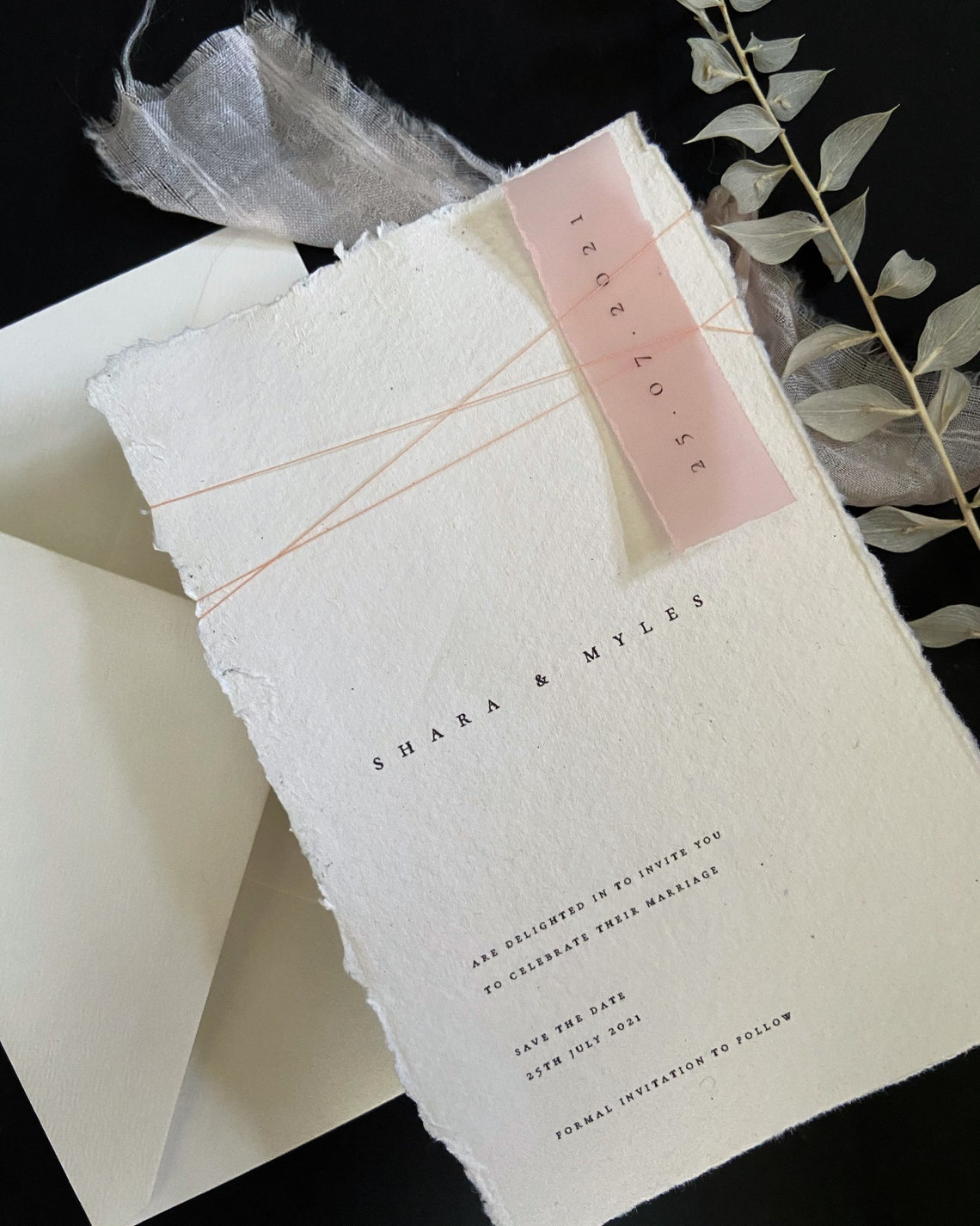 Save the Date Cotton Handmade Paper Wedding Stationery - Etsy UK