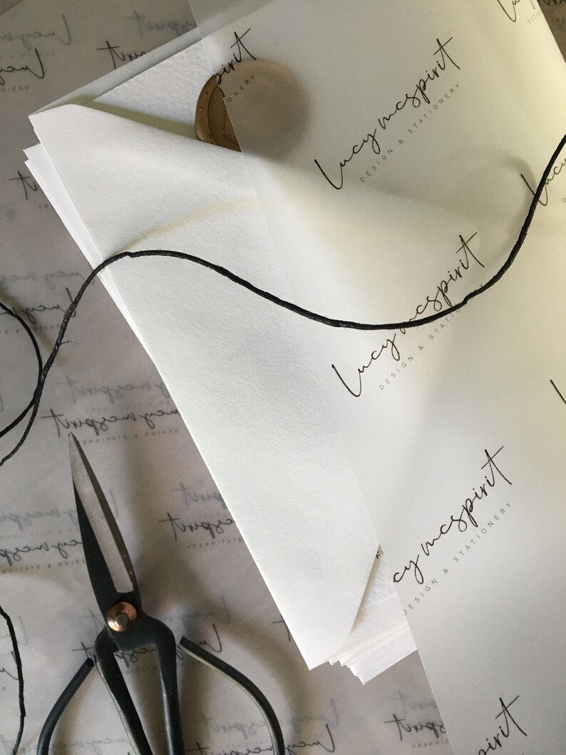 Personalised Wrap Logo Wrapping Vellum Wrap Brand | Etsy