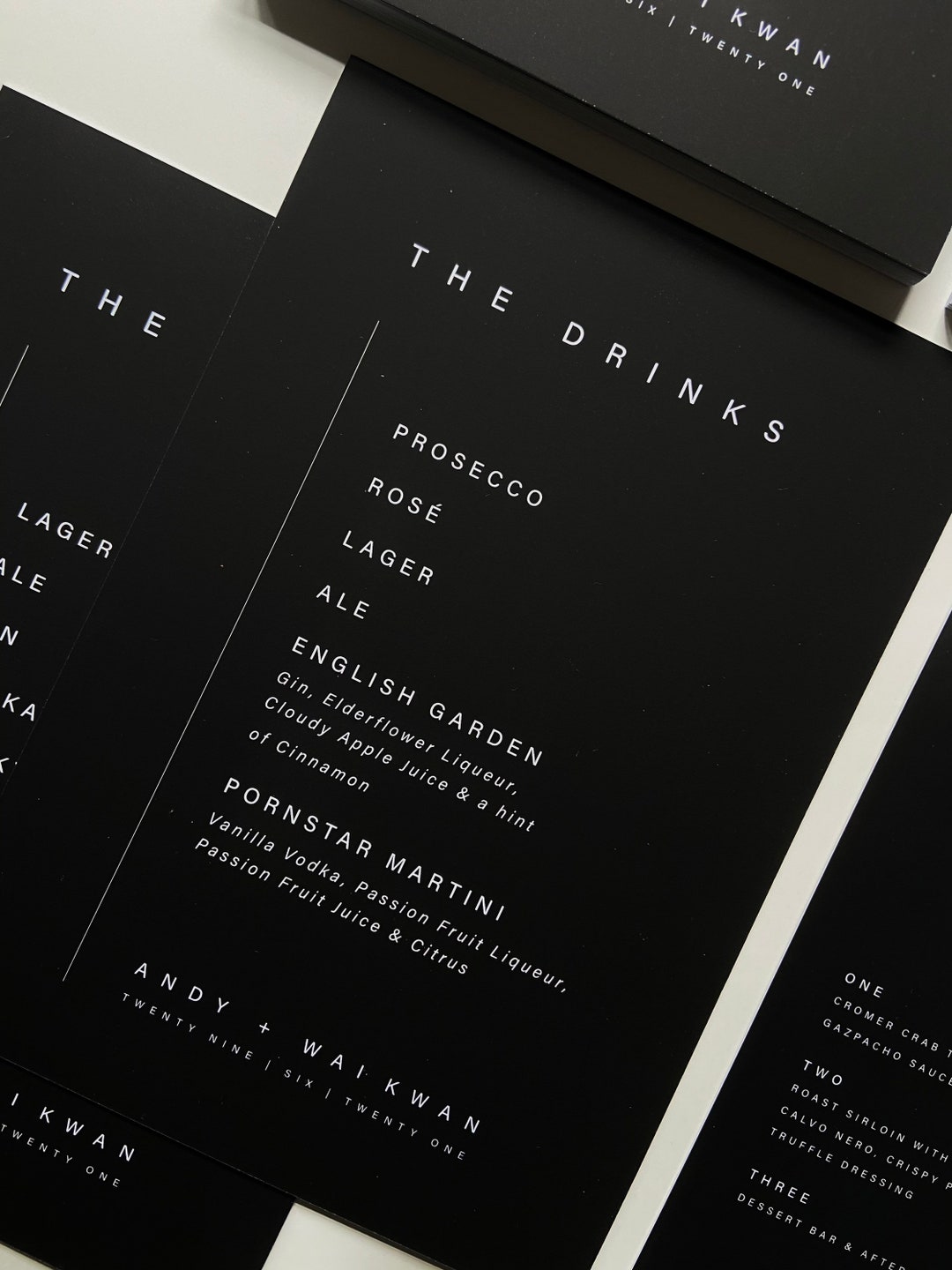 Large Drinks Menu Wedding Table Signs Black and White Contemporary ...