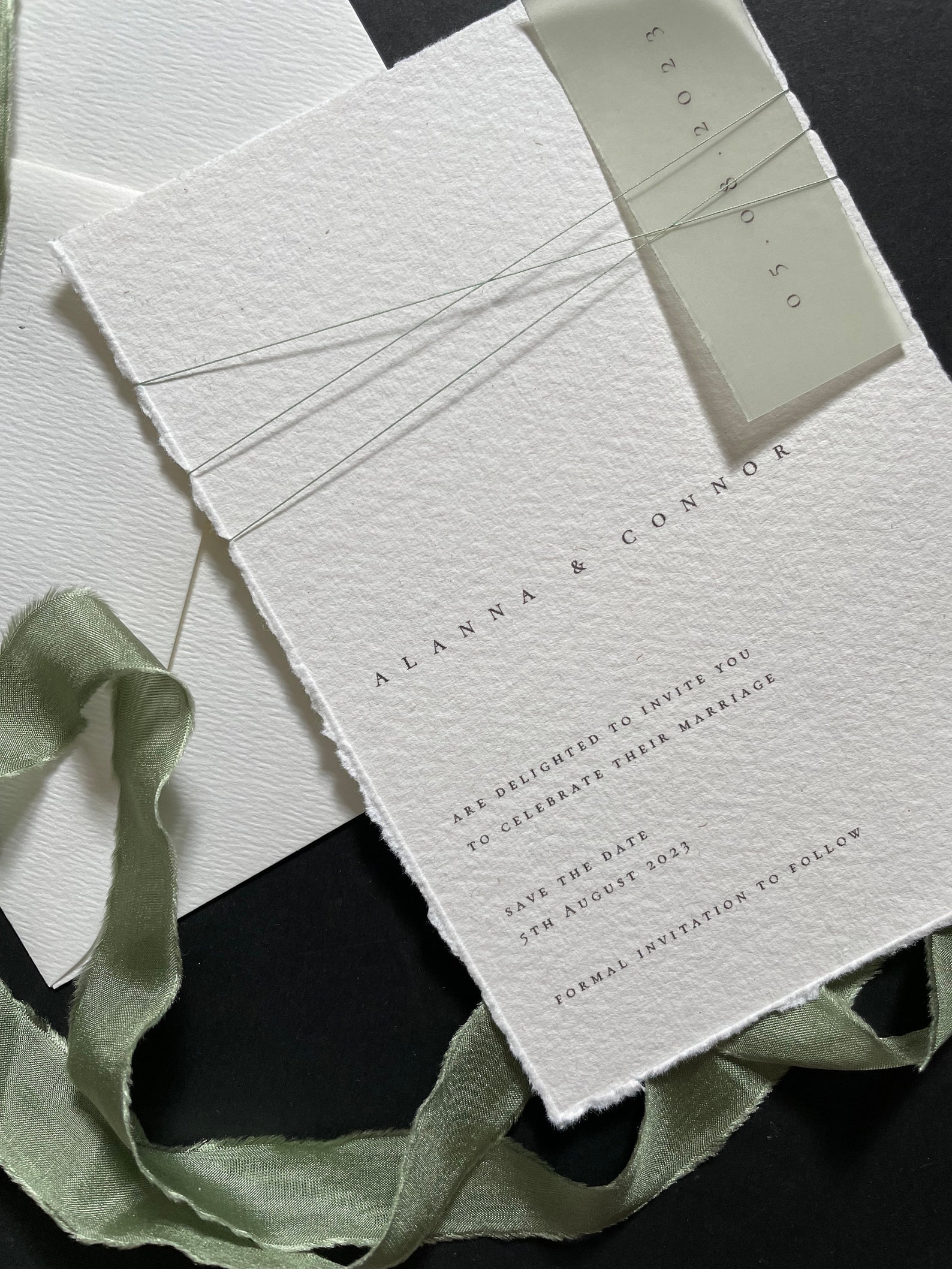 Save the Date Cotton | Handmade Paper Wedding Stationery | Torn Edge ...