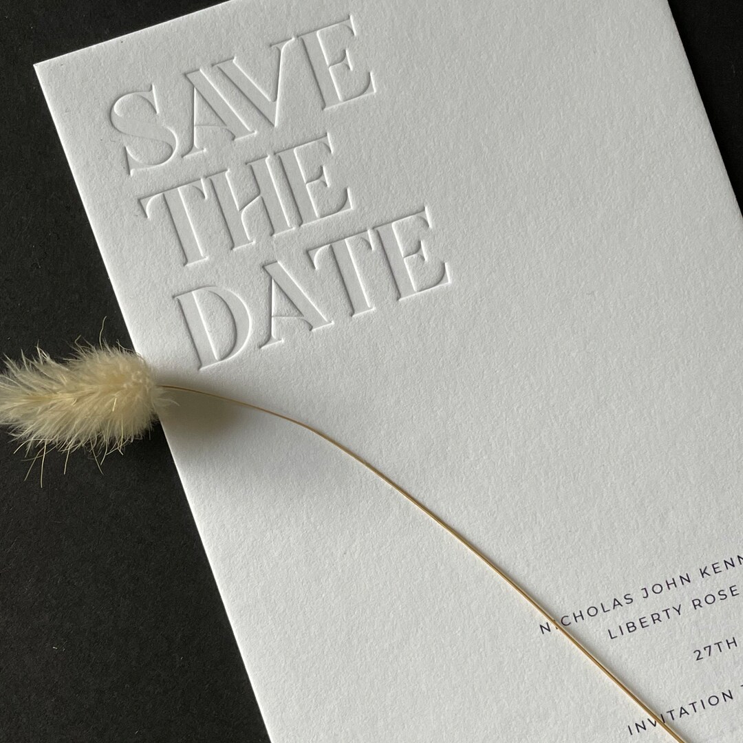 Save the Date | Debossed | Wedding Stationery | Blind Debossed ...