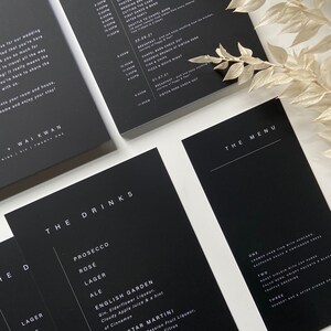 Large Drinks Menu Wedding Table Signs Black and White Contemporary ...