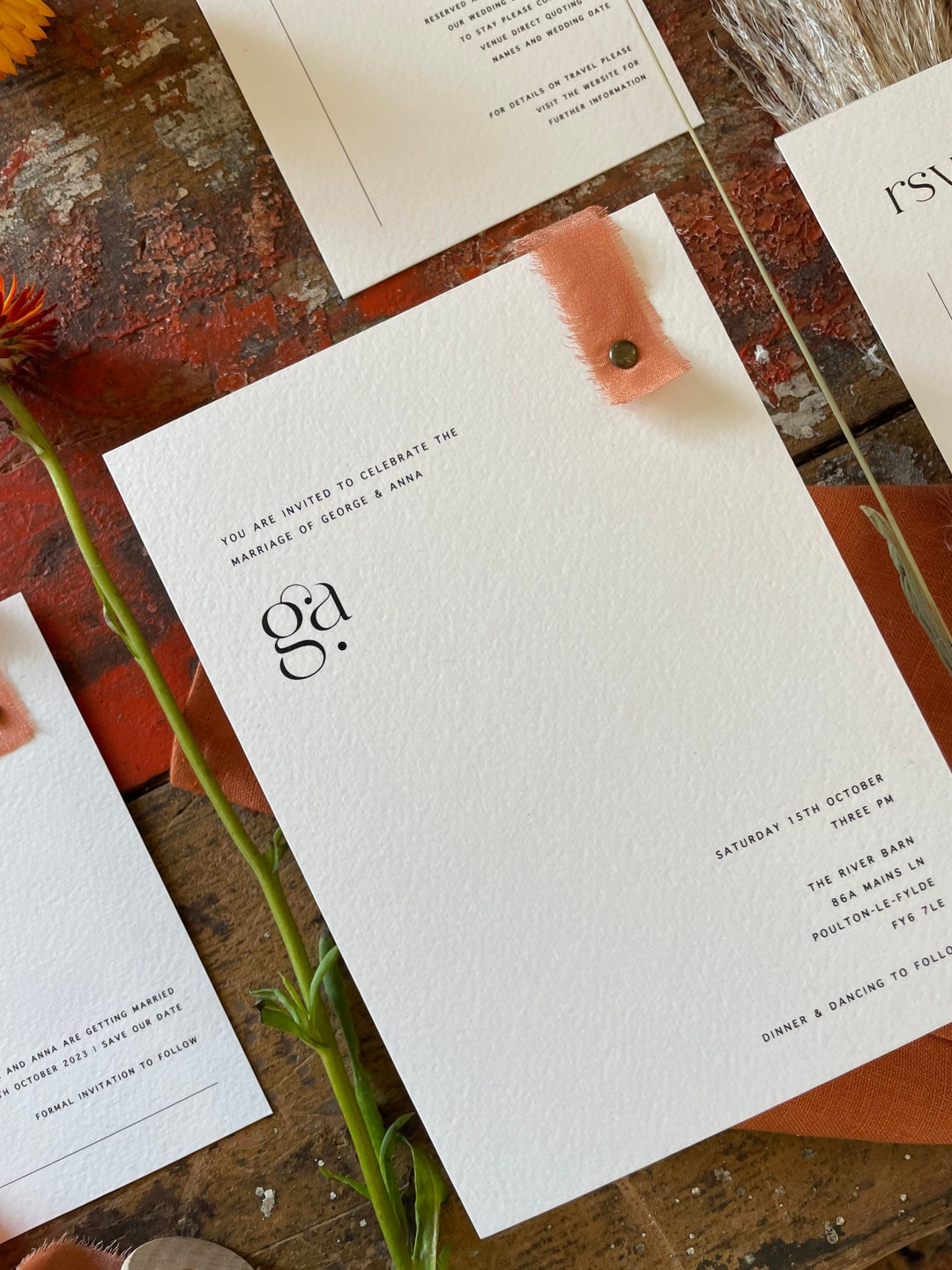 Minimal Wedding Invitation Minimalist Contemporary Modern Invites ...