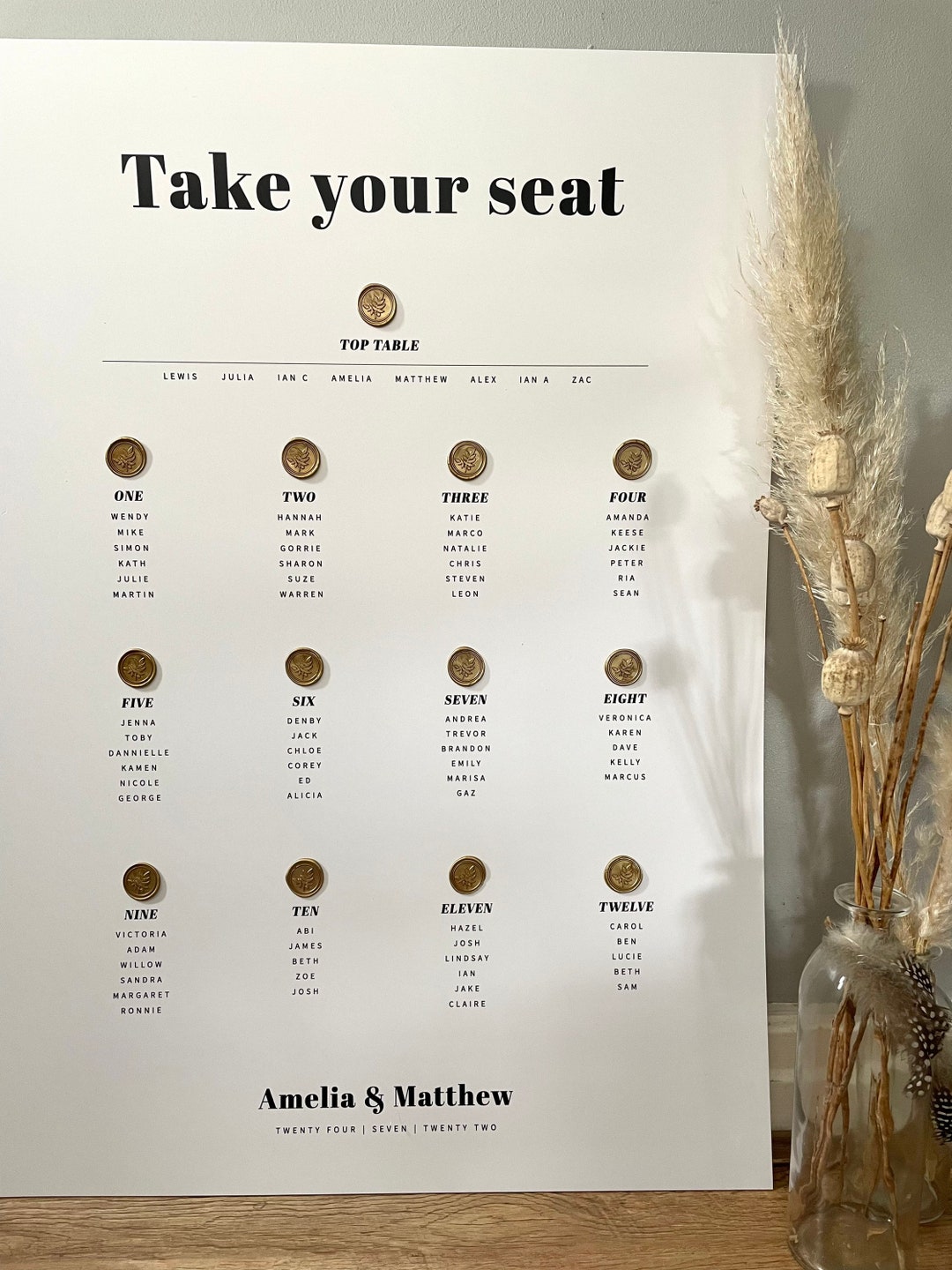 Table Plan | Black and White Modern | on the Day | Stationery | Wedding ...