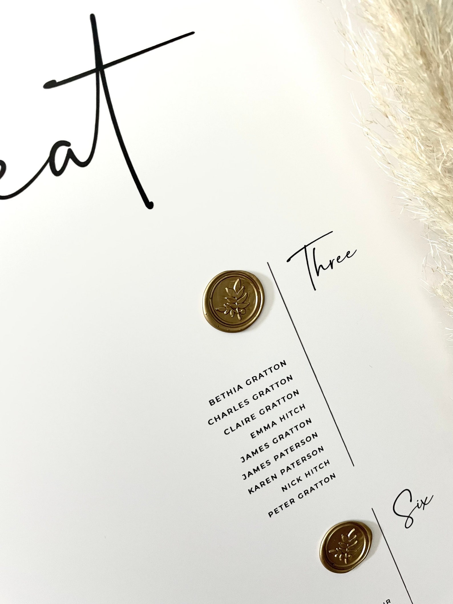 Table Plan With Wax Seal Detail Modern on the Day - Etsy UK