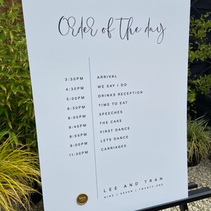Order of Events Sign Modern on the Day Stationery - Etsy