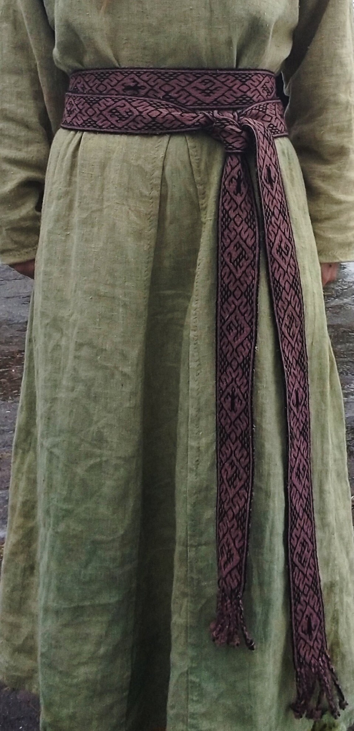 Tablet Woven Belt 3m - UNIQUE - 100% Wool - Dragon Style Pattern - Tablet Weaving - Tunic Belt ...