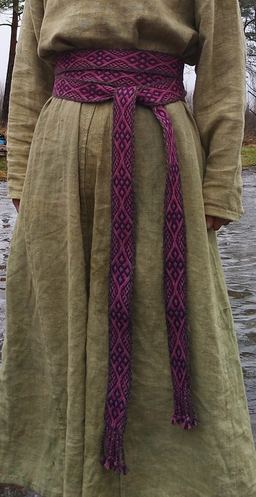 Tablet Woven Belt 3,5m UNIQUE 100% Wool Pattern From Finnish Iron Age masku, Humikkala Tablet ...