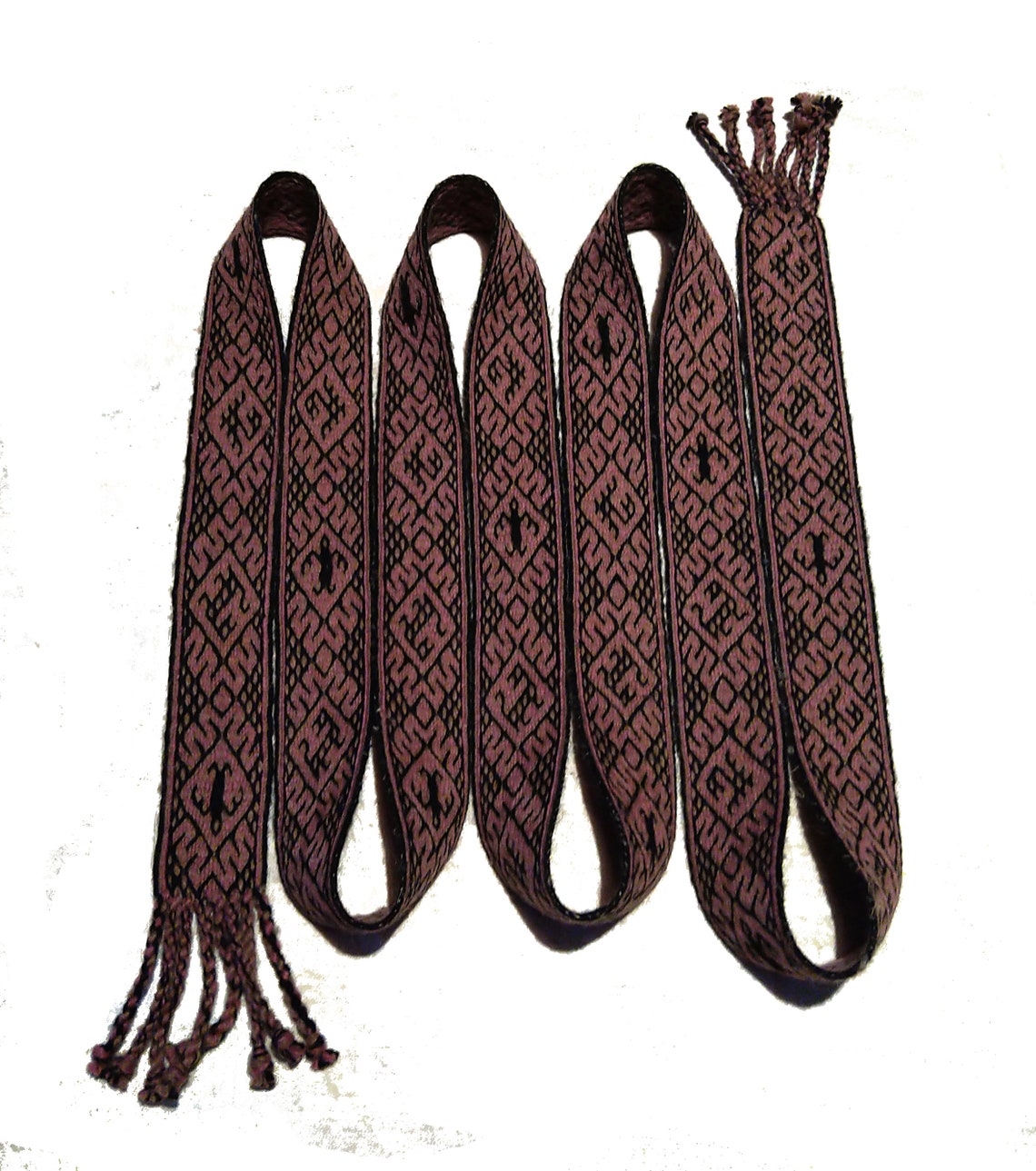 Tablet Woven Belt 3m - UNIQUE - 100% Wool - Dragon Style Pattern - Tablet Weaving - Tunic Belt ...