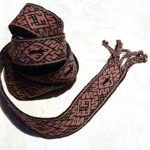 Tablet Woven Belt 3m - UNIQUE - 100% Wool - Dragon Style Pattern - Tablet Weaving - Tunic Belt ...