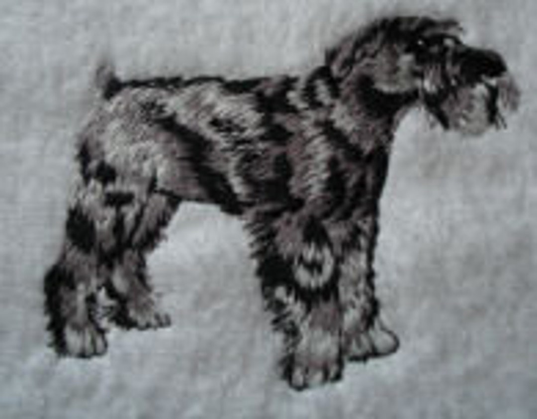 Towel Embroidered With Schnauzer - Etsy