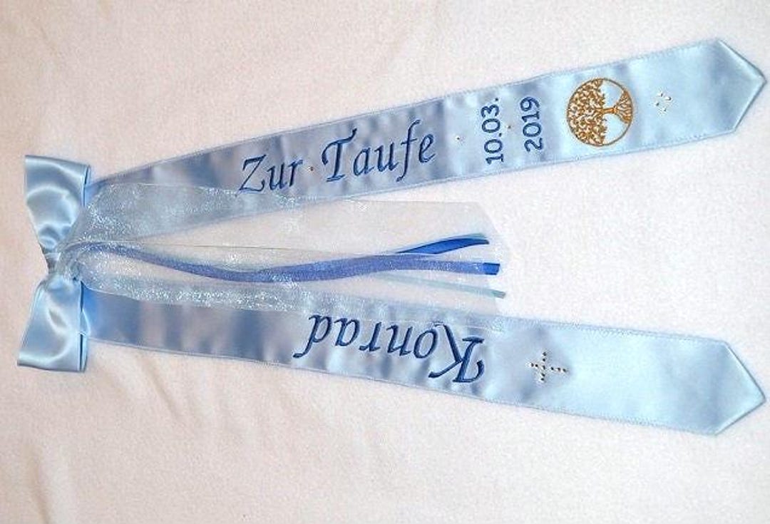 Baptism Ribbon 7 Motif Tree of Life - Etsy